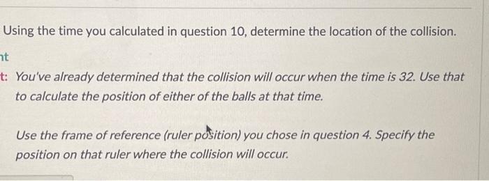 Solved 10. At what time do the balls collide? Hint Hint: You | Chegg.com