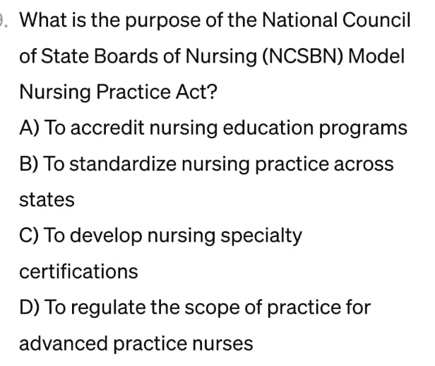 Solved nursing: What is the purpose of the National Council | Chegg.com