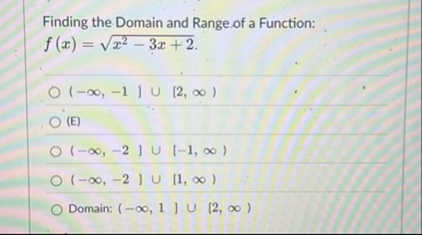 Solved Finding the Domain and Range of a | Chegg.com