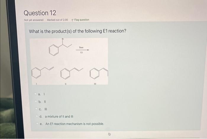 Solved What is the product(s) of the following E1 reaction? | Chegg.com