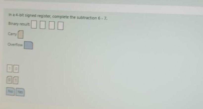 Solved In a 4-bit signed register, complete the subtraction | Chegg.com