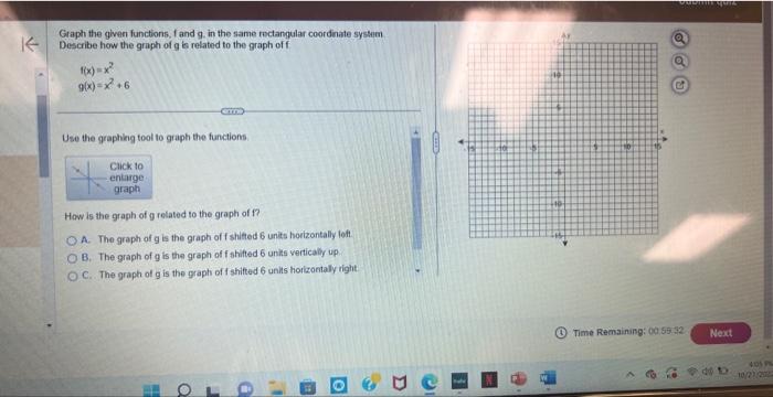 Solved Graph the given functions, f and g. in the same | Chegg.com