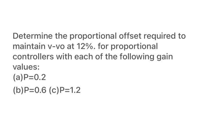 Solved Determine the proportional offset required to | Chegg.com