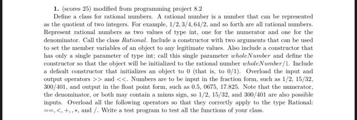 Solved 1. (scores 25) modified from programming project 8.2 | Chegg.com