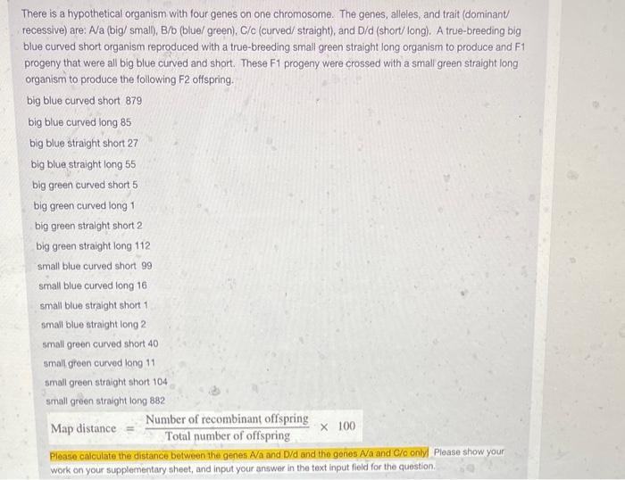 Solved There is a hypothetical organism with four genes on | Chegg.com