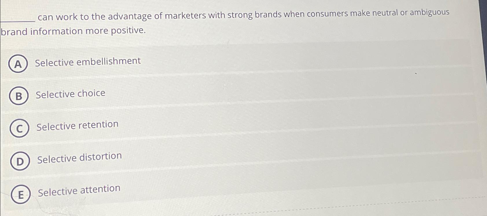 Solved can work to the advantage of marketers with strong | Chegg.com