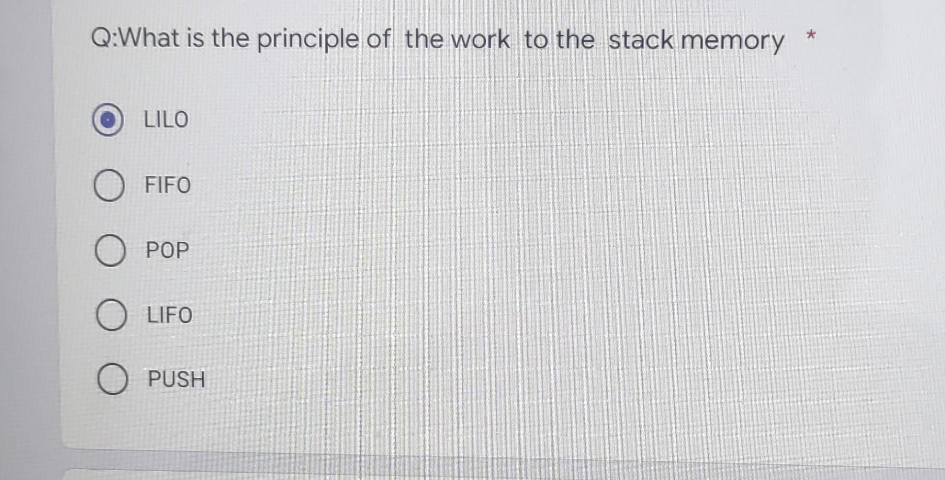 Solved Q:What is the principle of the work to the stack | Chegg.com