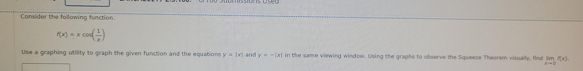 Solved Consider the following function. f(x)=xcos(x1) | Chegg.com