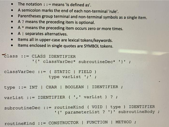 Solved please write a recursive-decent parser for jack class | Chegg.com