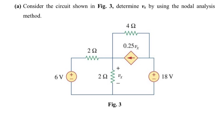 Solved (a) Consider the circuit shown in Fig. 3, determine | Chegg.com