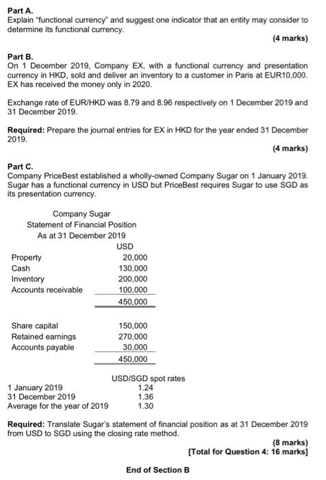 Solved 2019. Part A. Explain "functional currency" and | Chegg.com