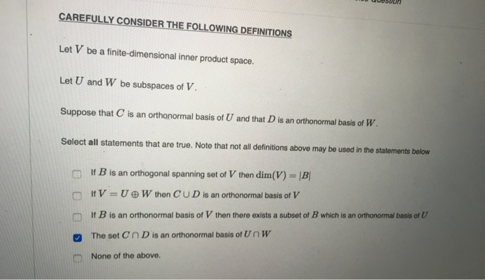 Solved Let V be a finite-dimensional inner product space, | Chegg.com