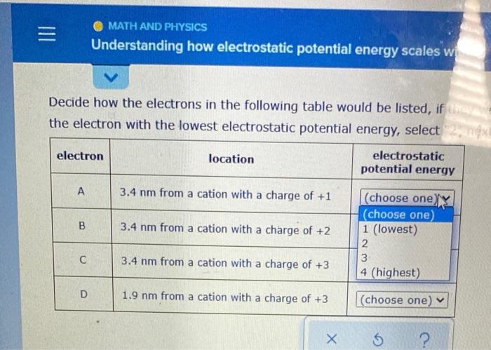 Solved MATHEARD Understanding how electrostatic potential | Chegg.com