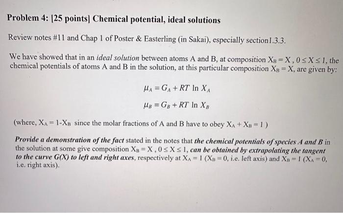 Problem 4: [25 points] Chemical potential, ideal | Chegg.com