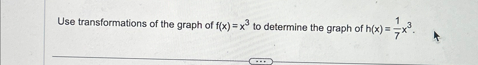 Solved Use transformations of the graph of f(x)=x3 ﻿to | Chegg.com
