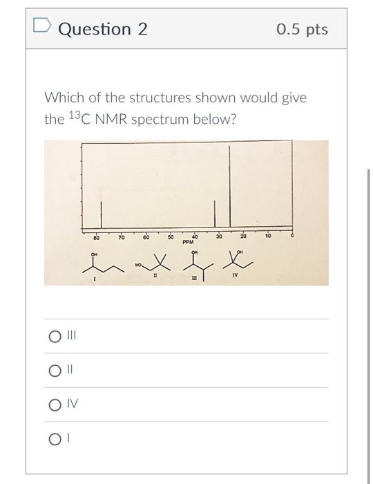 Solved Question 2 0.5pts Which of the structures shown would | Chegg.com