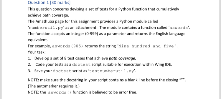 Solved Question 1 [30 ﻿marks]This question concerns devising | Chegg.com