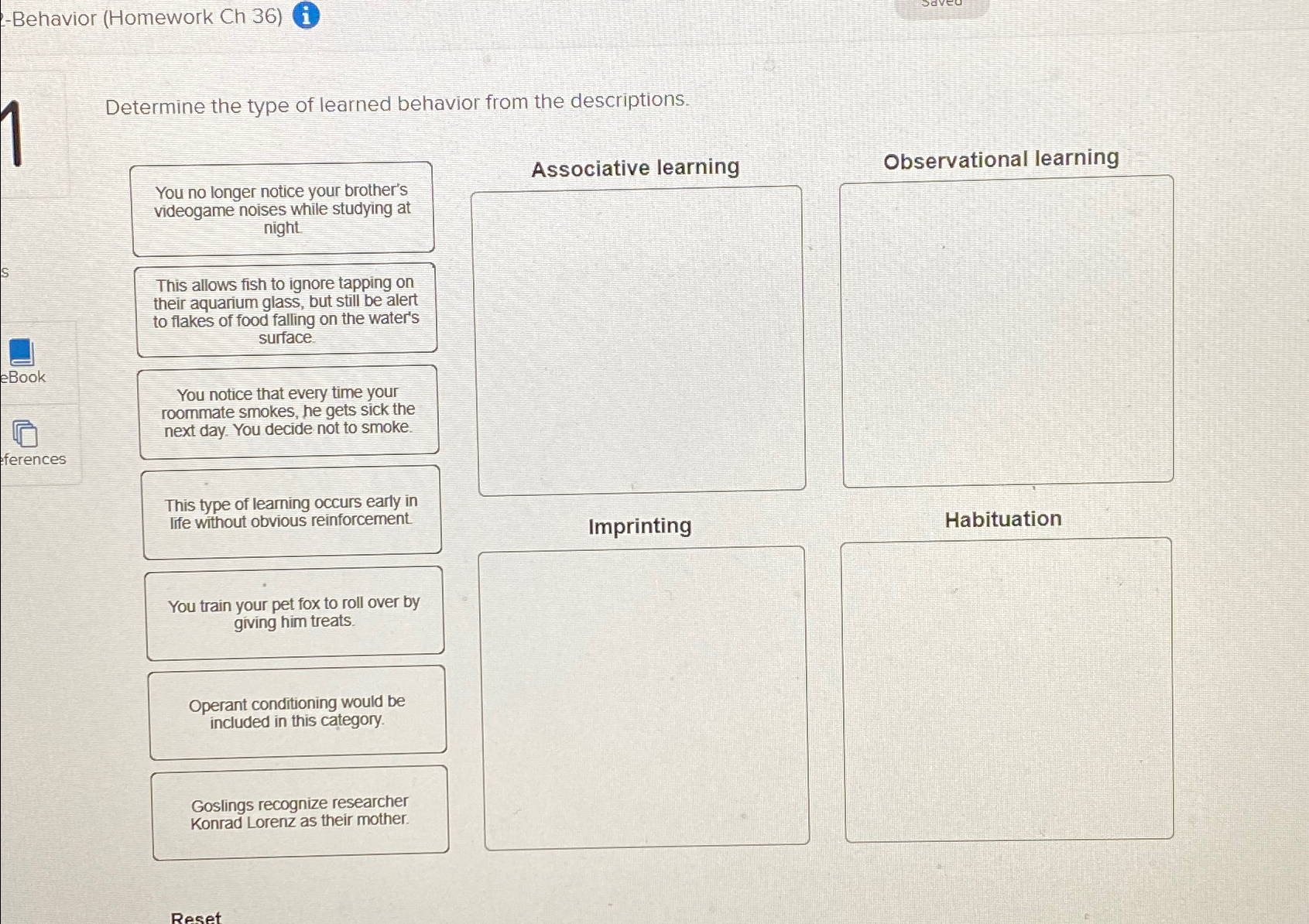 Solved -Behavior (Homework Ch 36)Determine the type of | Chegg.com