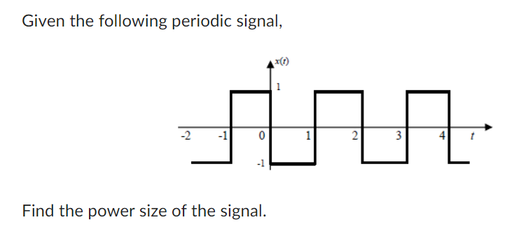 Solved Given the following periodic signal,Find the power | Chegg.com