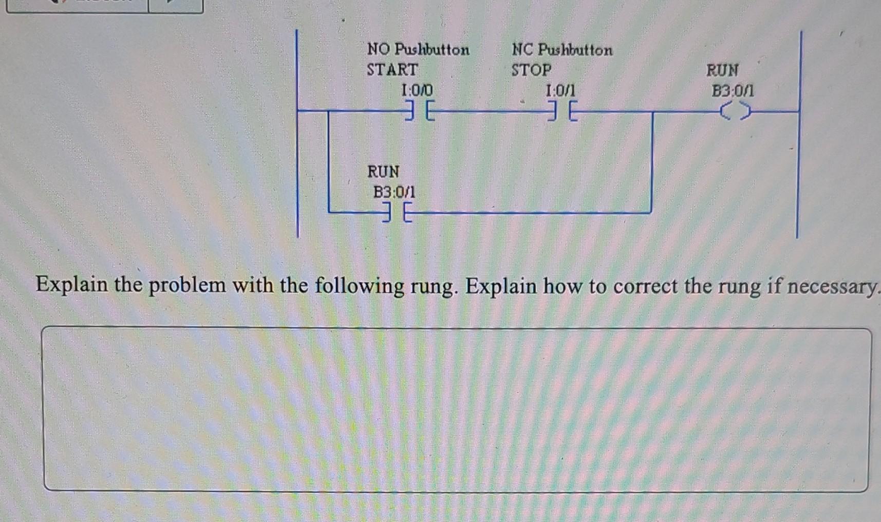Solved Explain the problem with the following rung. Explain | Chegg.com