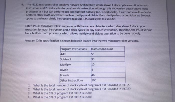Solved III. Understanding CPU Performance Equation [30%] A. | Chegg.com
