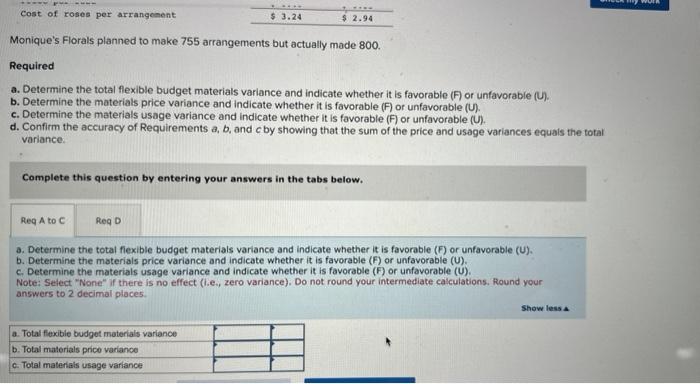 Solved Exercise 8-11A (Algo) Determining materials price and | Chegg.com