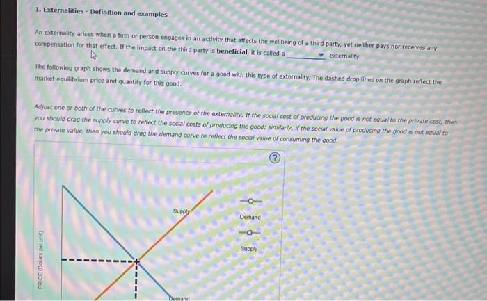 Solved 1. Externalities-Definition and examples An | Chegg.com