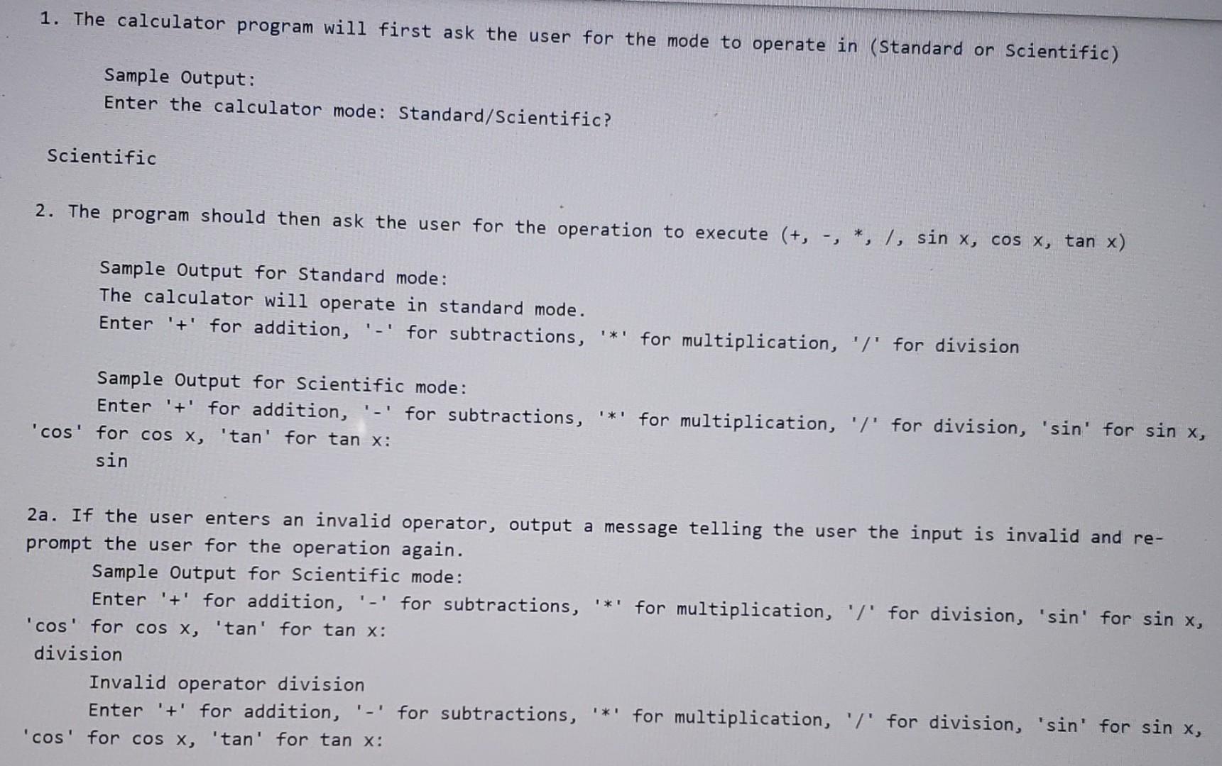 Project 1 Specifications and Examples SUBMISSION | Chegg.com