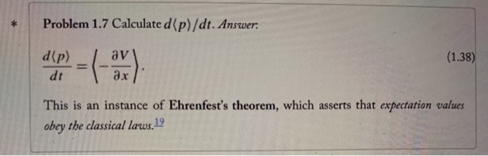 Solved Problem 1 7 Calculate D P Dt Answer 1 38 This Is