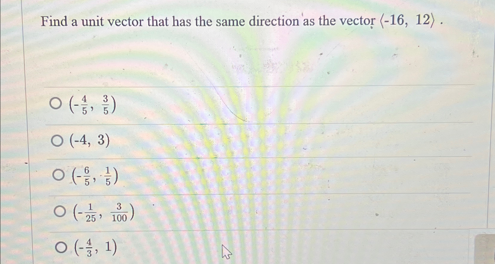 Solved Find a unit vector that has the same direction as the | Chegg.com