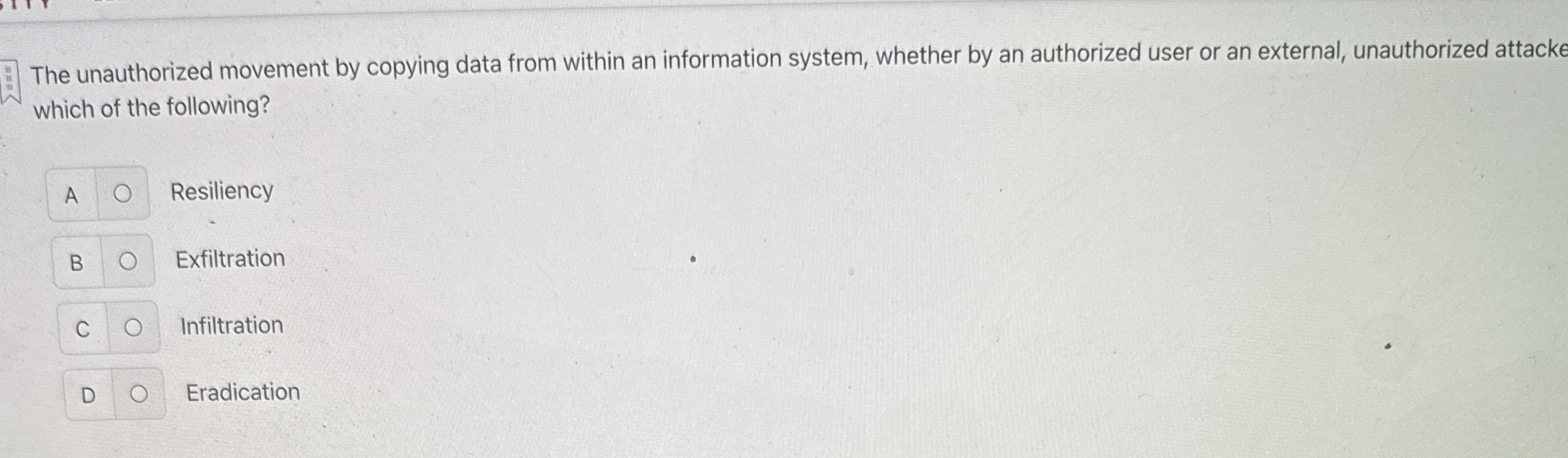 Solved The unauthorized movement by copying data from within | Chegg.com