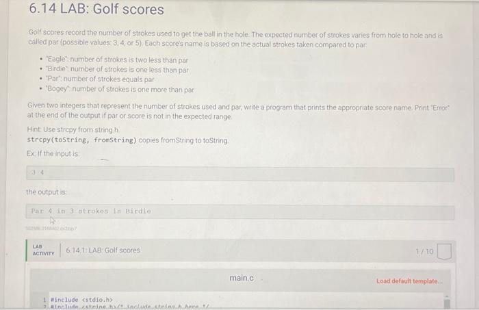 Solved Golf scores record the number of strokes used to get | Chegg.com
