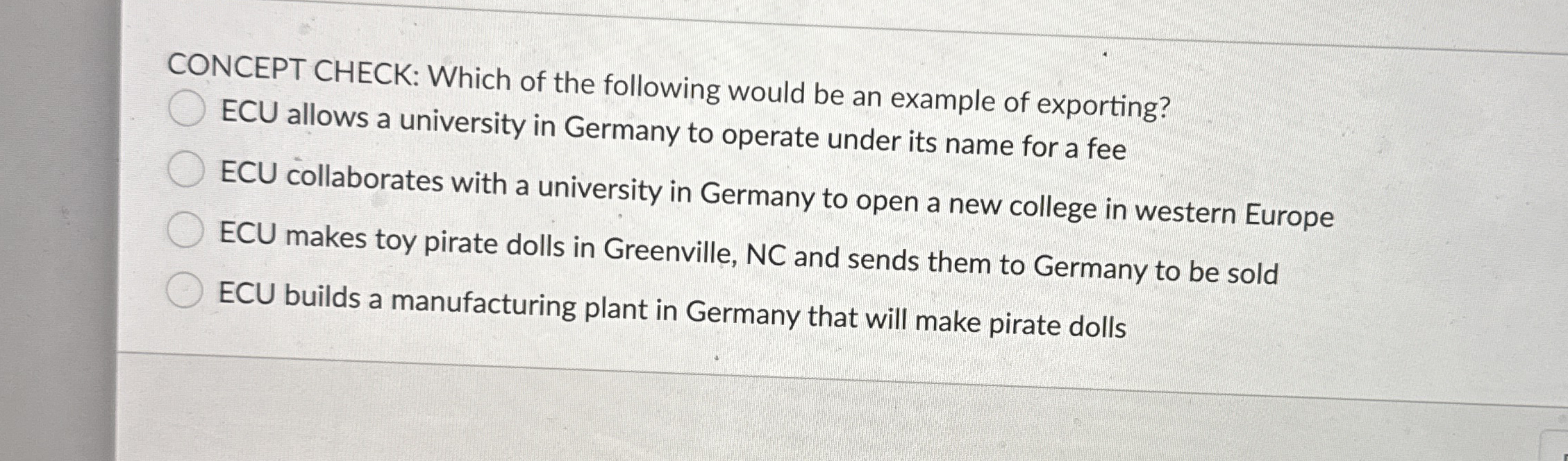 Solved CONCEPT CHECK: Which of the following would be an | Chegg.com