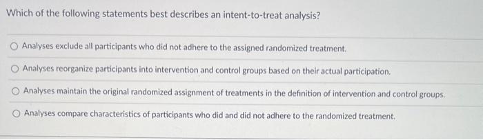 [Solved]: EPI HELP Which of the following statements best de