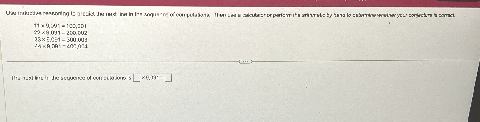 Solved Use Inductive Reasoning To Predict The Next Line In 1158