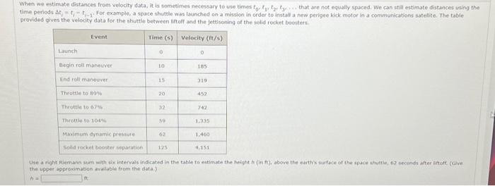 Solved When we estimate distances from velocity data, it is | Chegg.com