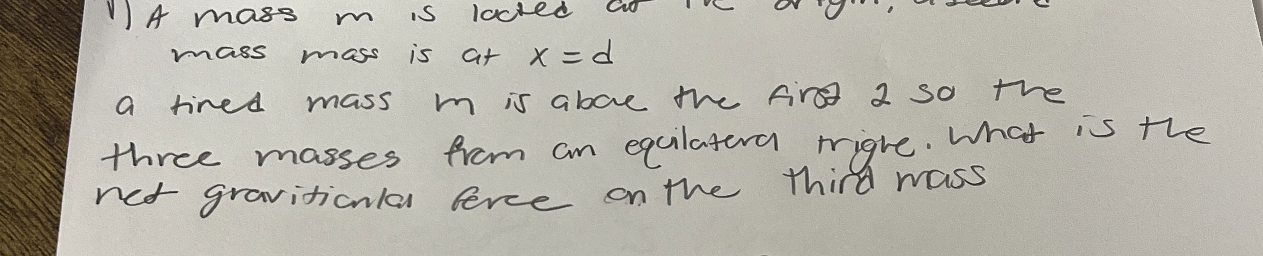 Solved A A mass m ﻿is lacted mass mass is at x=da tined mass | Chegg.com
