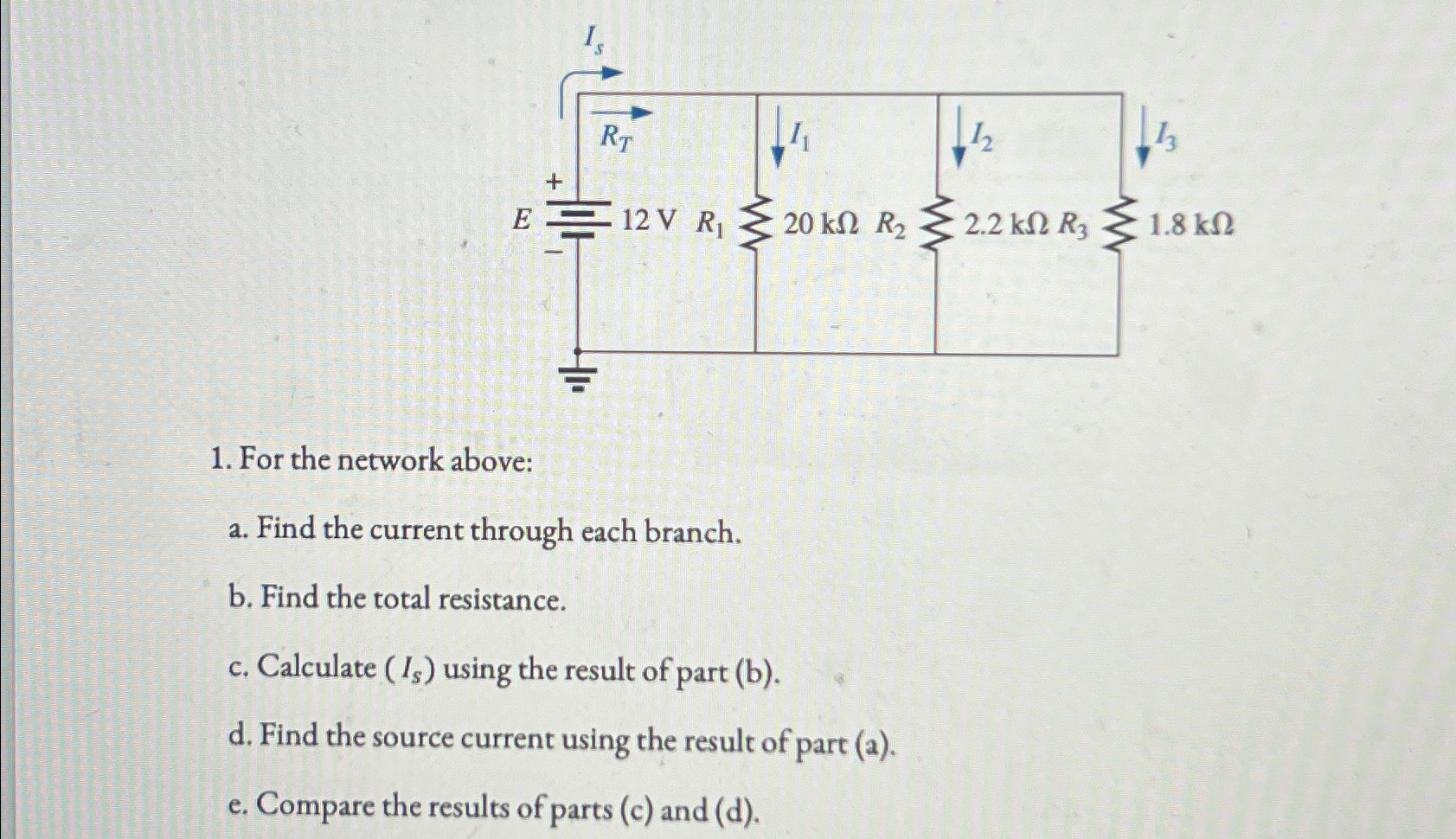 Solved For the network above:a. ﻿Find the current through | Chegg.com