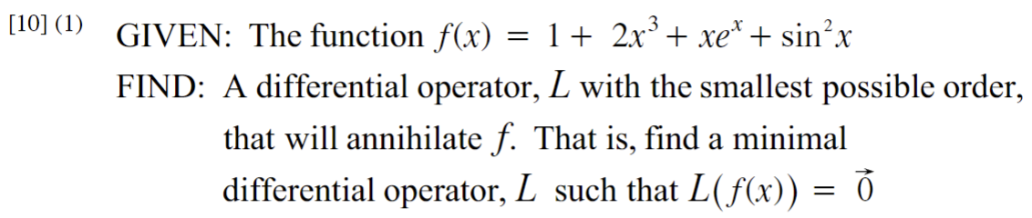 Solved [10] (1) ﻿GIVEN: The function | Chegg.com