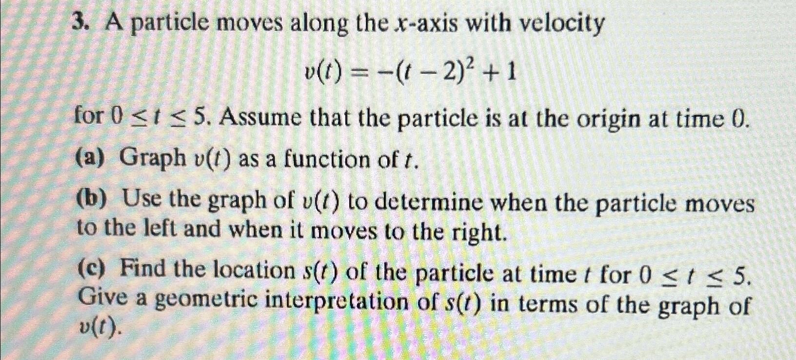 Solved A particle moves along the x-axis with | Chegg.com
