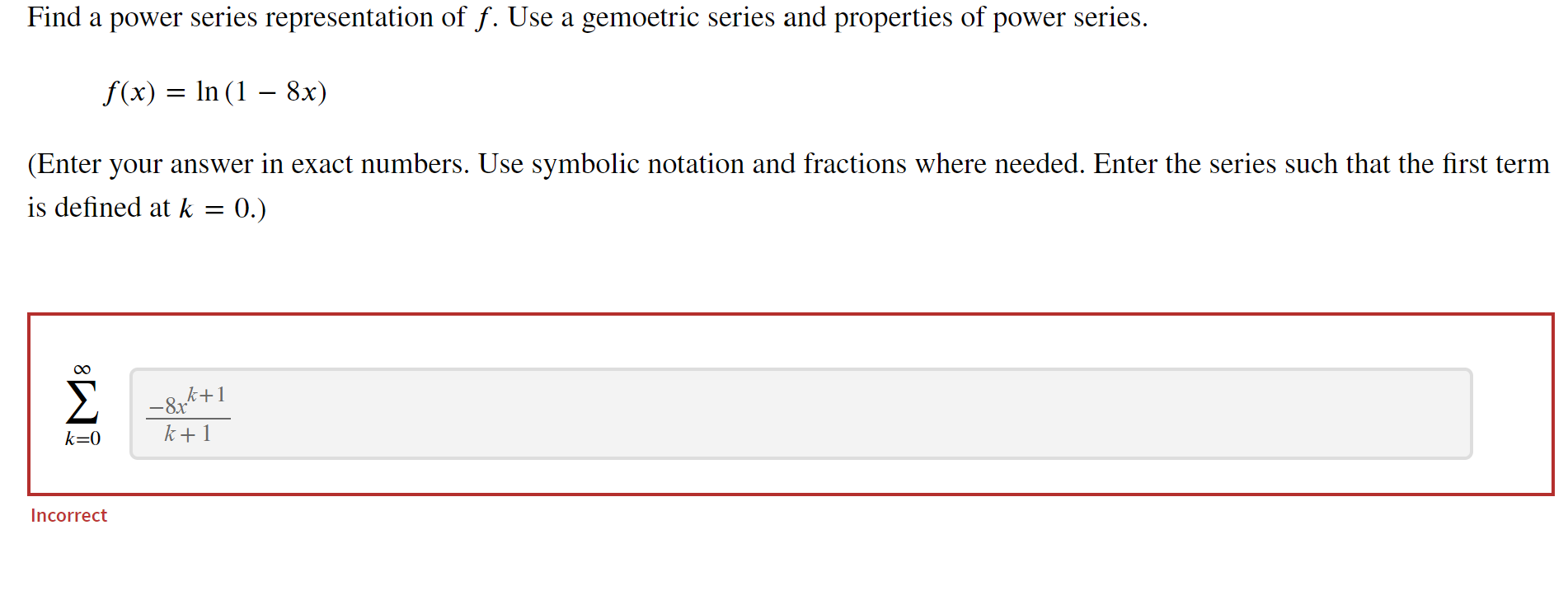 Solved Find a power series representation of f. ﻿Use a | Chegg.com
