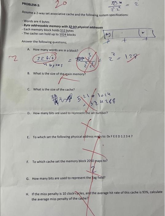 Solved PROBLEM-3: Assume a 2-way set associative cache and | Chegg.com