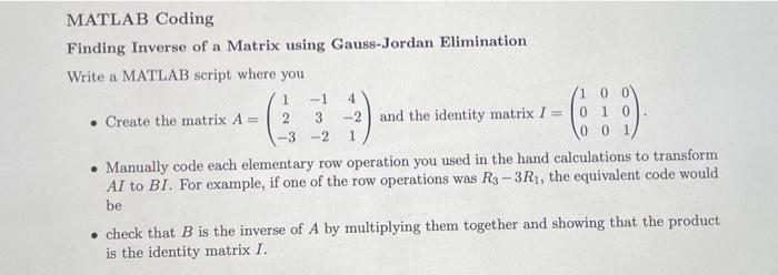 Solved -1 3 Hand Calculations Finding Inverse of a Matrix | Chegg.com