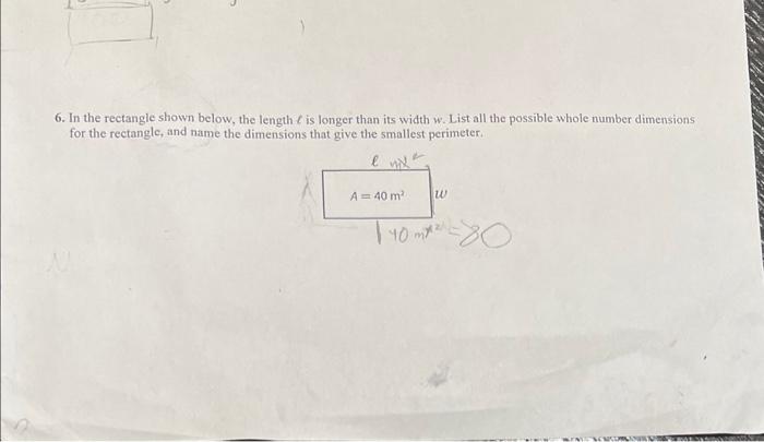 Solved In the rectangle shown below, the length l is longer | Chegg.com