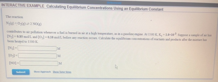 Solved INTERACTIVE EXAMPLE Calculating Equilibrium | Chegg.com