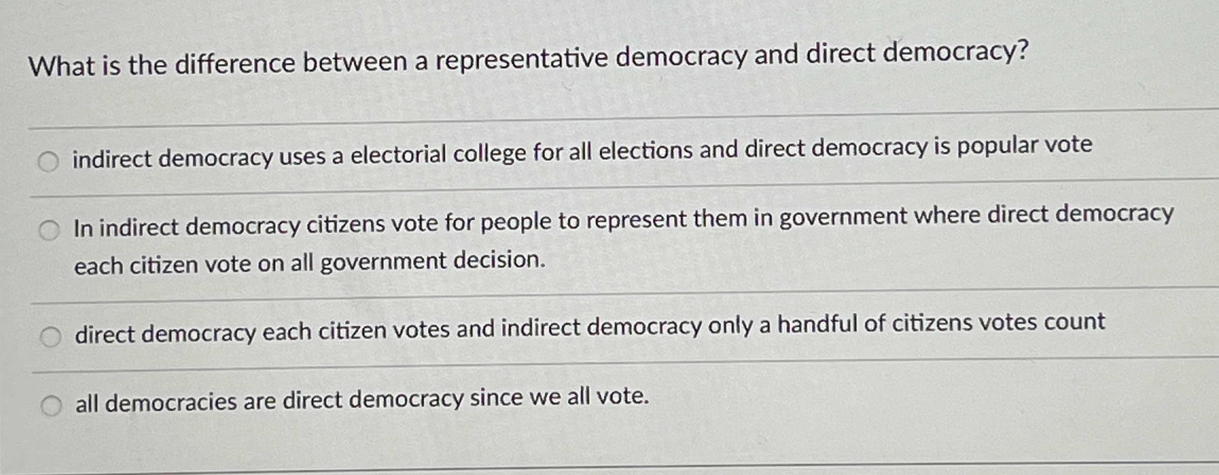 Solved What is the difference between a representative | Chegg.com