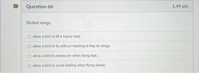 Solved Slotted wings allow a bird to lift a heavy load. | Chegg.com