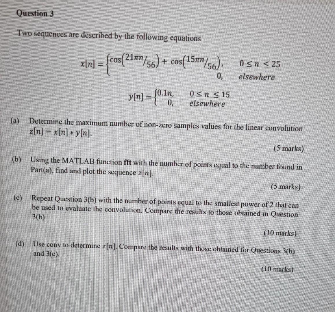 Solved Two sequences are described by the following | Chegg.com