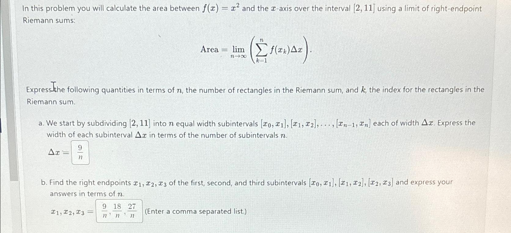 Solved In this problem you will calculate the area between | Chegg.com