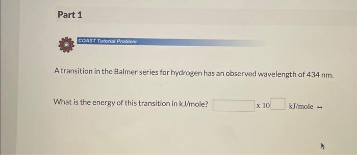 Solved A transition in the Balmer series for hydrogen has an | Chegg.com